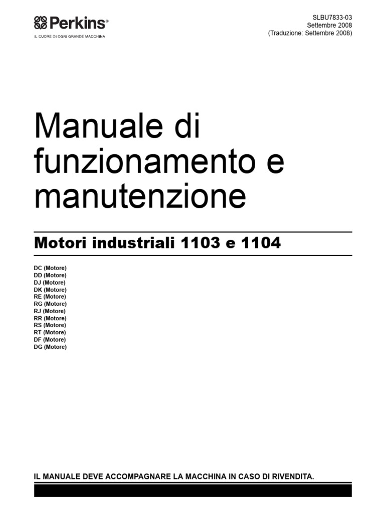 1103&1104 Perkins Manual - Italian | PDF