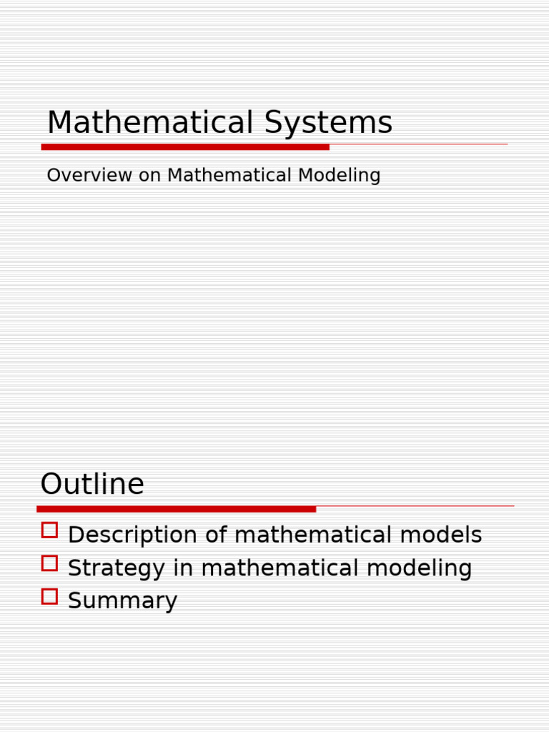 1 Mathematical Modeling | PDF