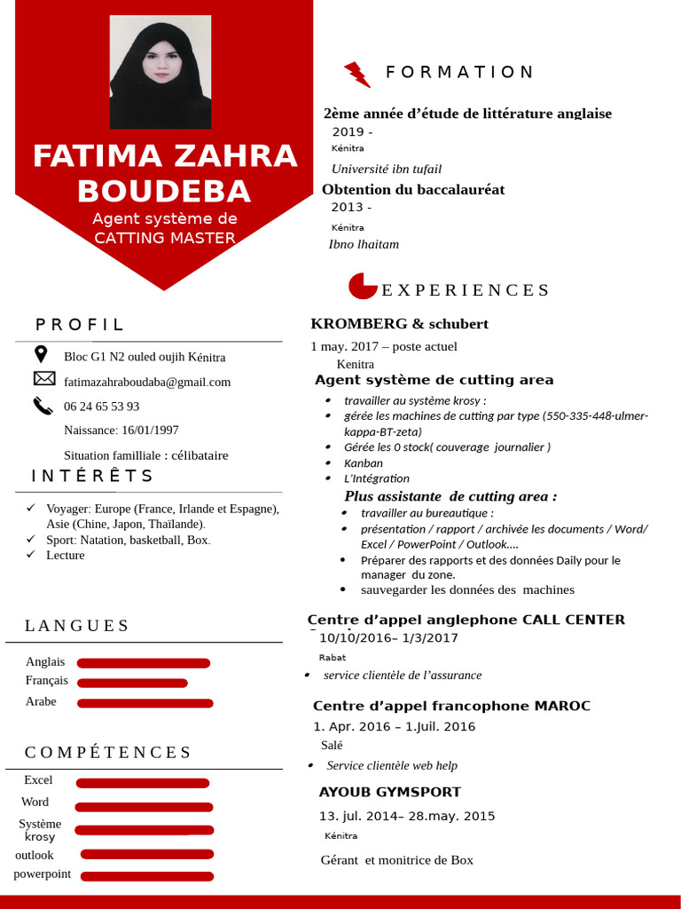 CV Fatima Zahra Boudeba 4 | PDF