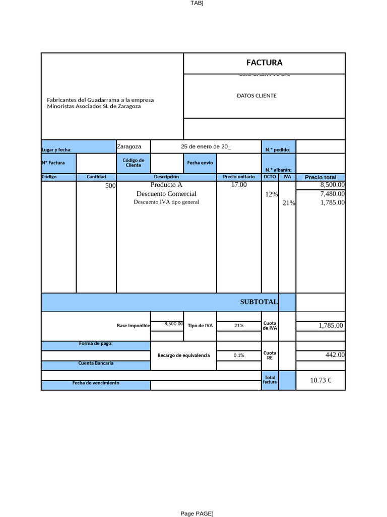 Modelo Factura | PDF