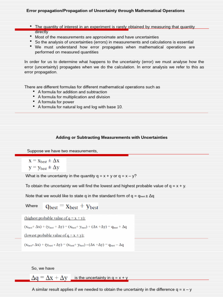 3 Error Propagation | PDF