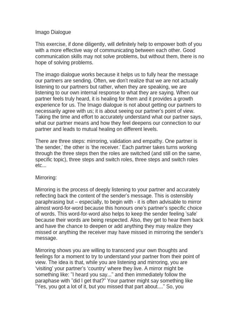 Imago Dialogue | PDF