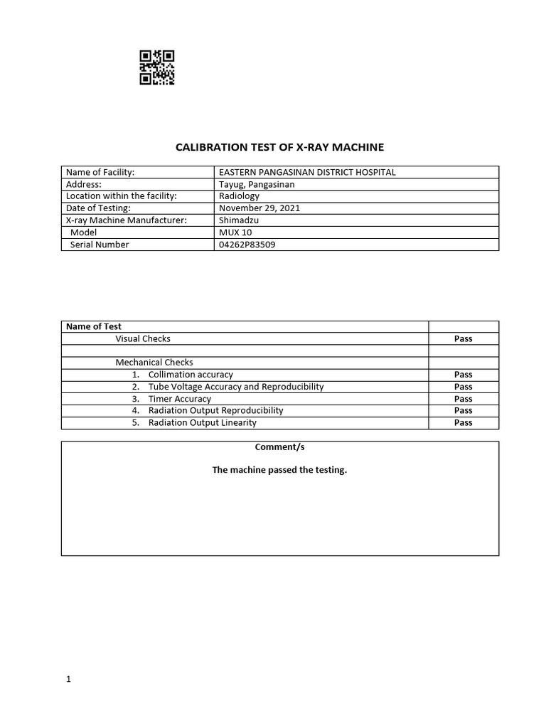 Calibration Test of Tayug, Eastern District Hosp Mobile | PDF