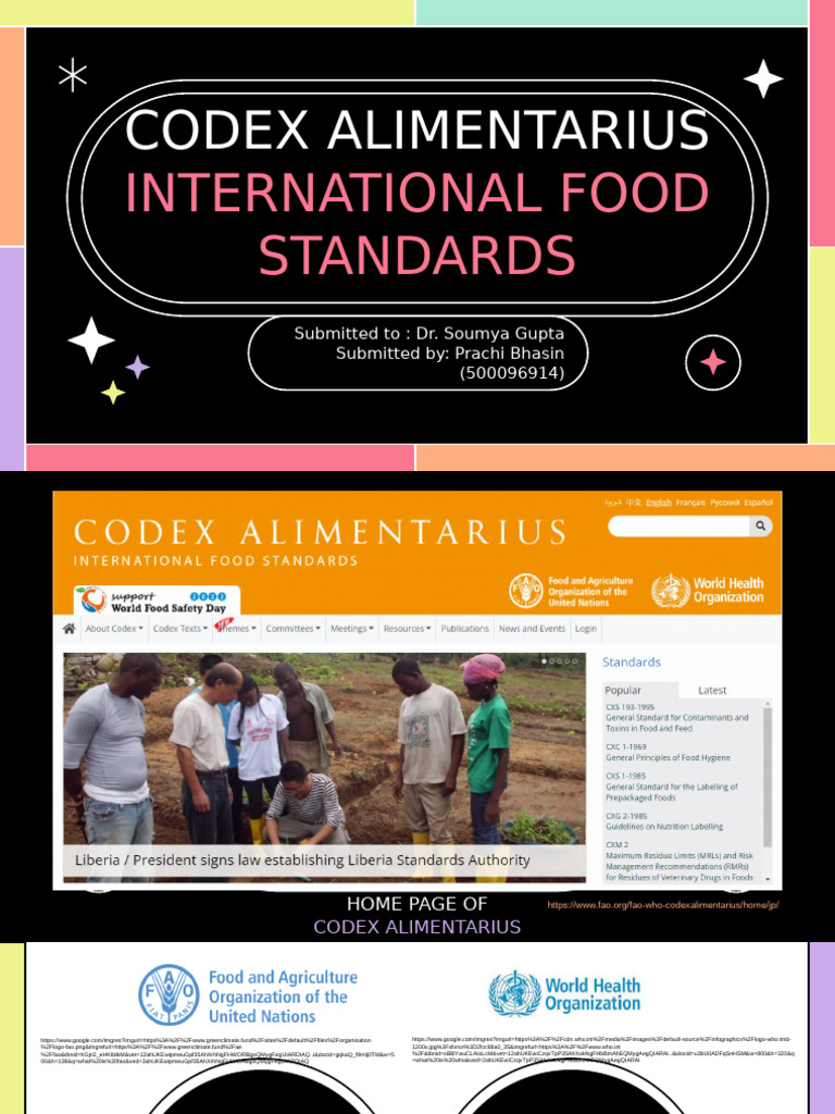 Codex Alimentarius. Prachi | PDF