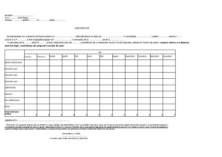 Model Adev Pensii Model 2024 | PDF