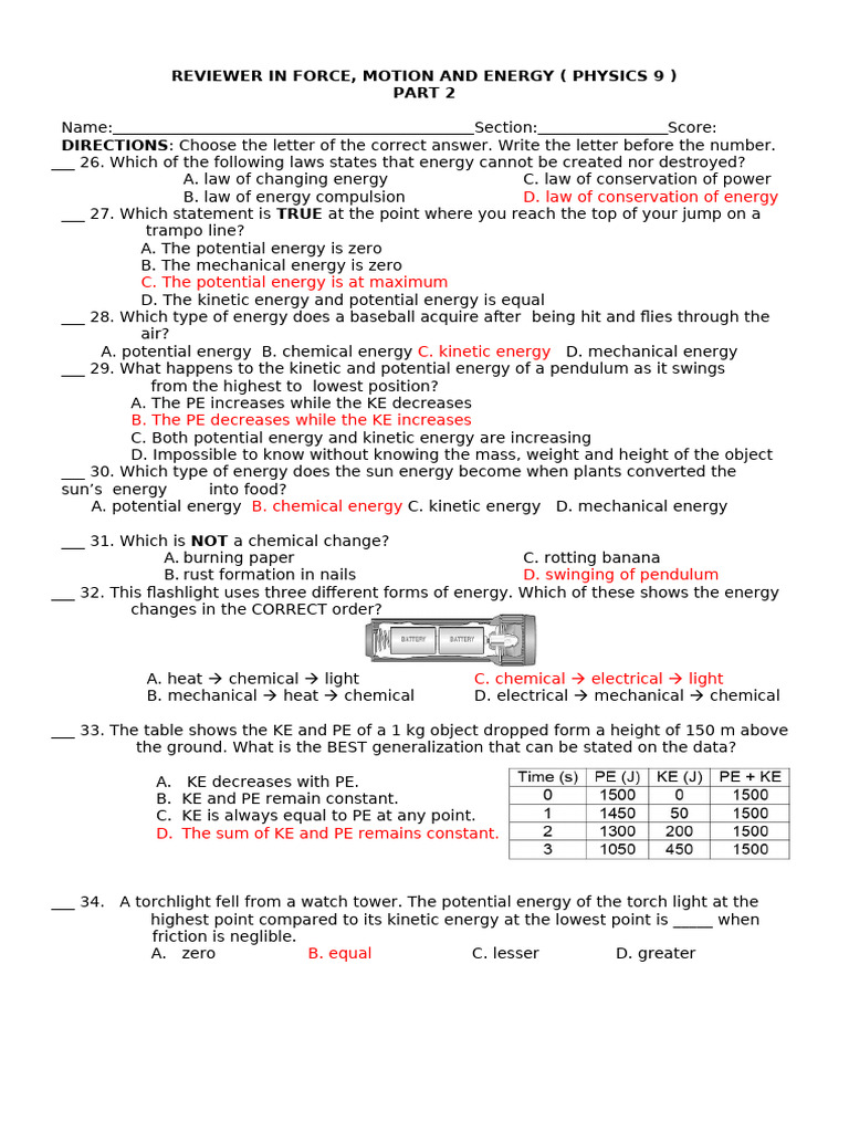 Grade-9-Physics-Part-2-with-Red-Answer-Key | PDF