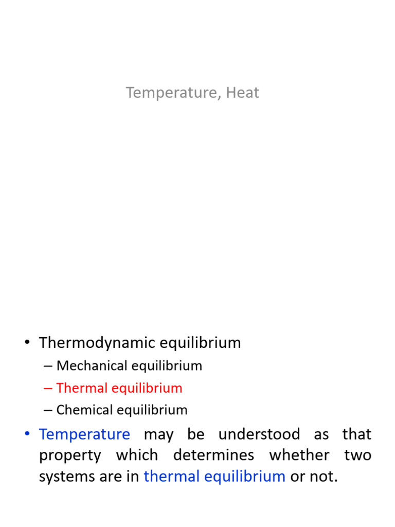 Thermodynamics-Temperature Heat | PDF | Temperature | Thermometer