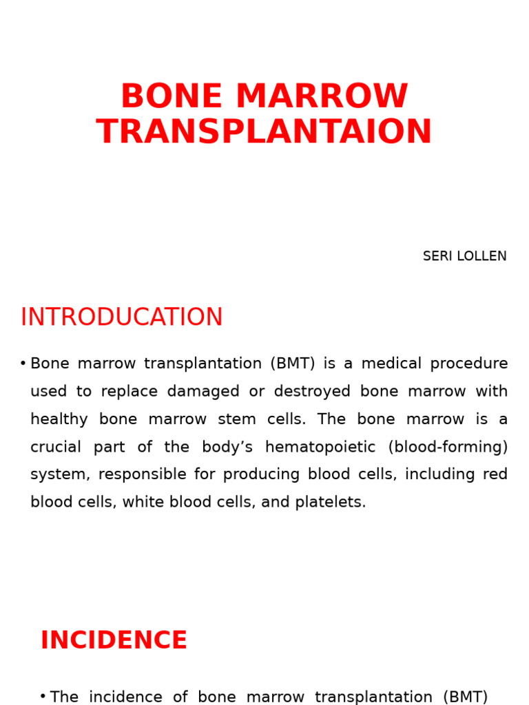 BONE MARROW TRANSPLANTATION | PDF