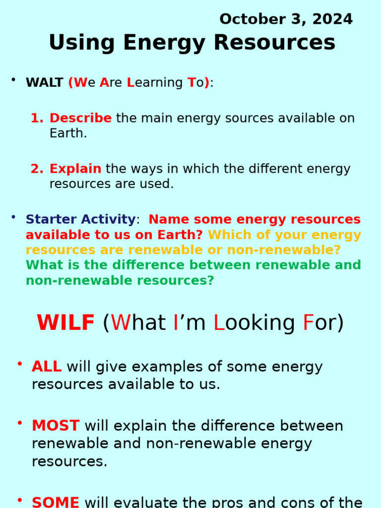 Energy Resources | PDF