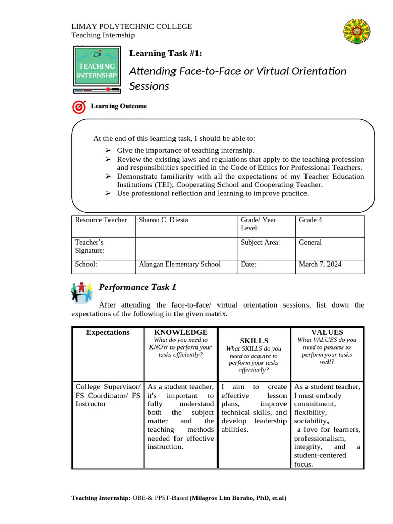 Learning Task 1 Content Knowledge and Pedagogy | PDF