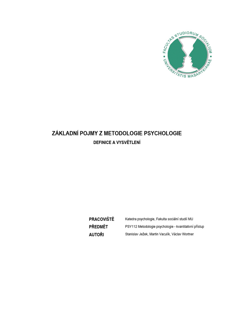 Zakladni Pojmy Z Metodologie | PDF