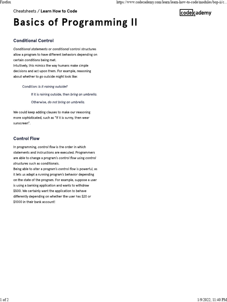 Programming Cheat Sheet | PDF