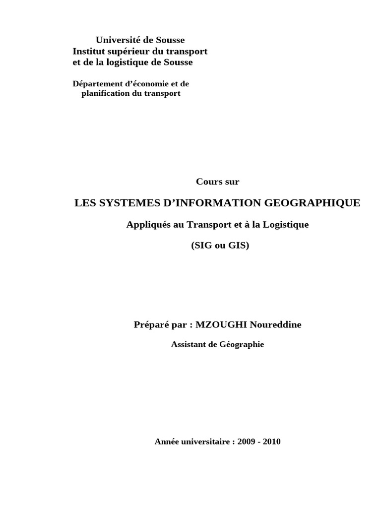 Cours SIG Finale | PDF