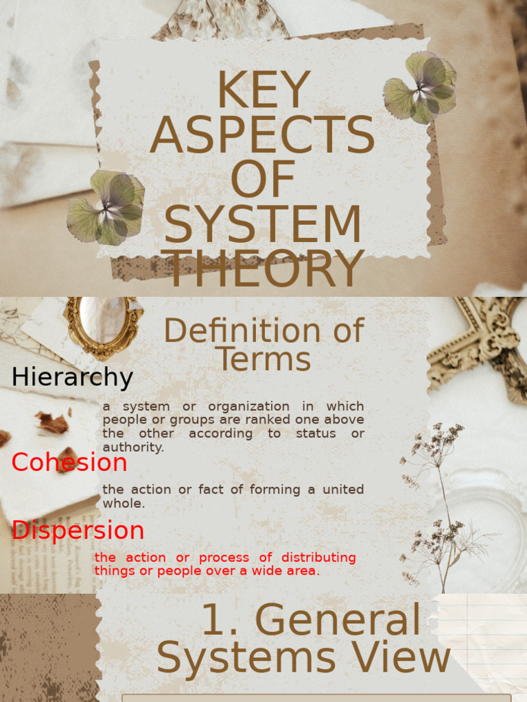 KEY ASPECTS OF SYSTEM THEORY | PDF