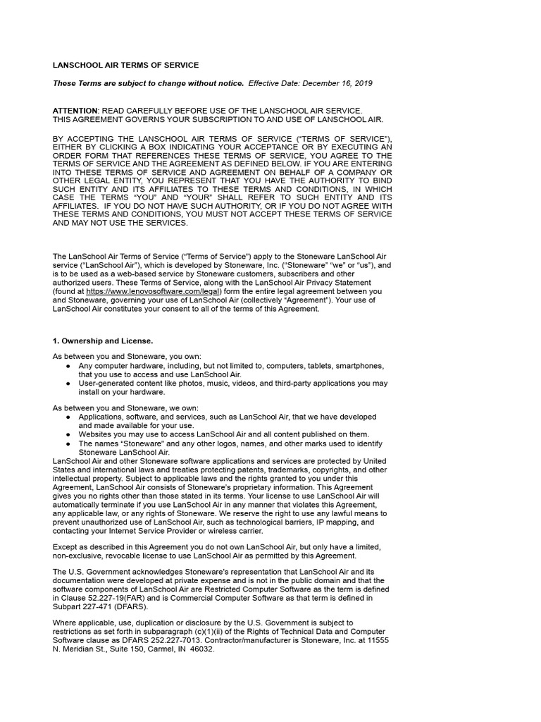 LanSchool Licence | PDF | Terms Of Service | Indemnity