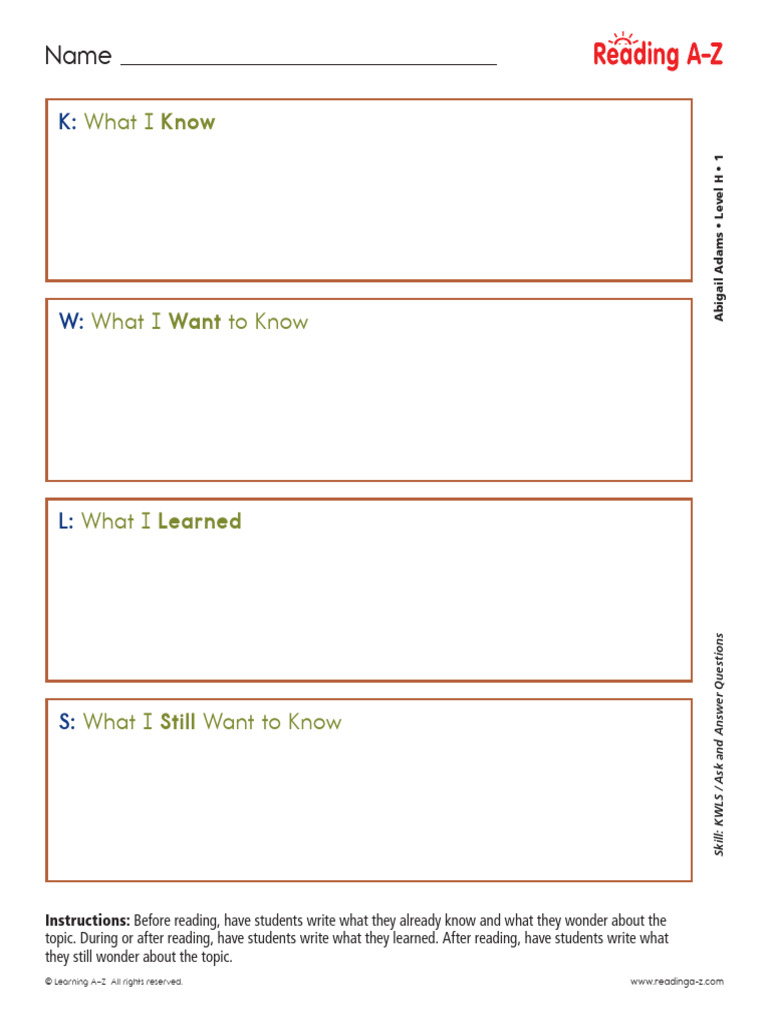 Worksheet. Abigail Adams (Level H) | PDF