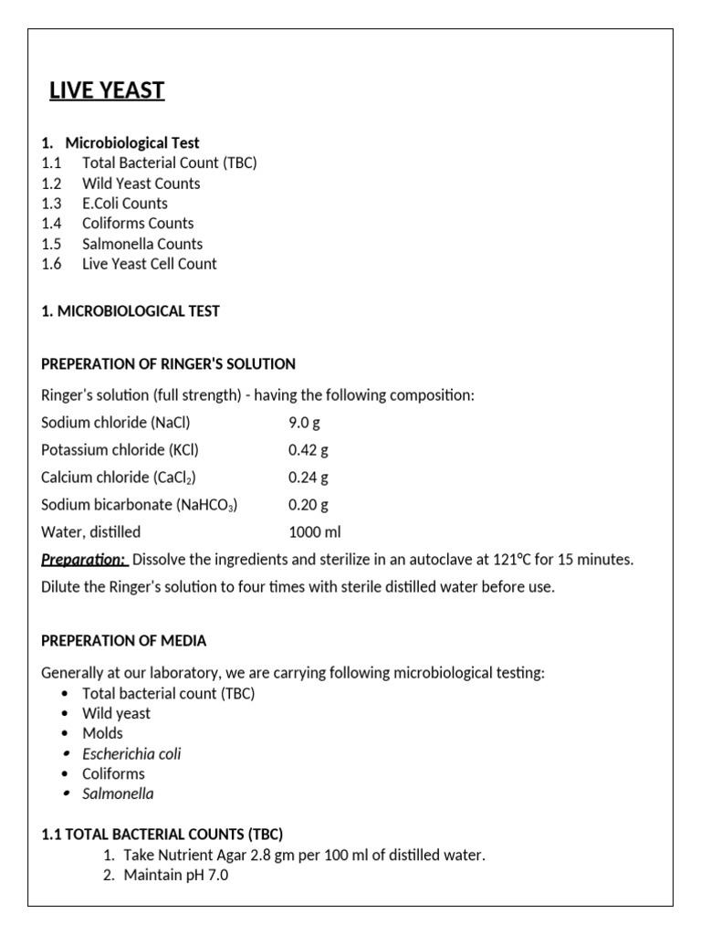 Moa-Live Yeast | PDF