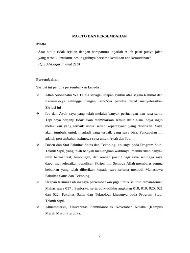 005 MOTTO DAN PERSEMBAHAN | PDF