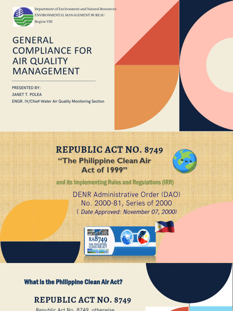 RA 8749 The Philippine Clean Air Act and Related DAOs MEMO Circulars ...