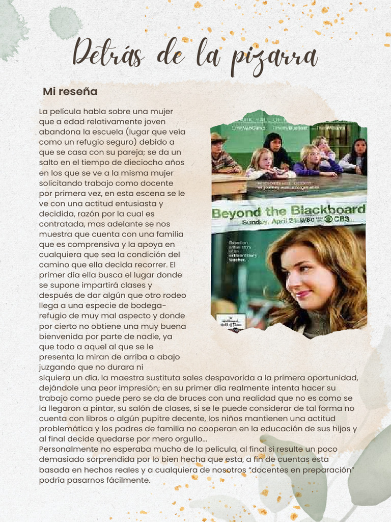 Reseña de la película Detrás de la pizarra | PDF