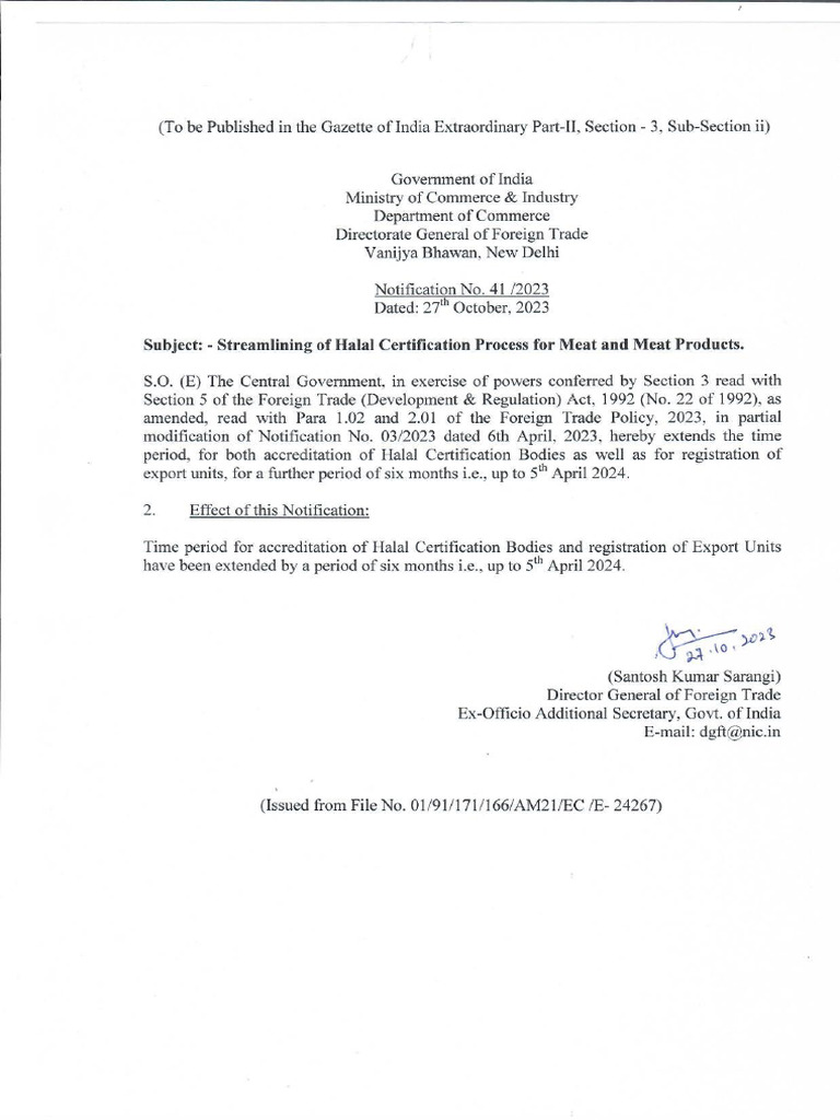 DGFT Notification No. 41-2023-English | PDF