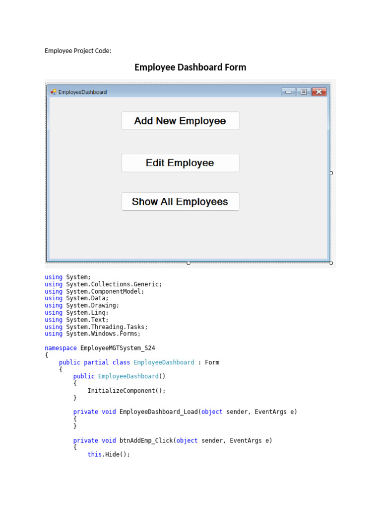 Employee Project Code | PDF