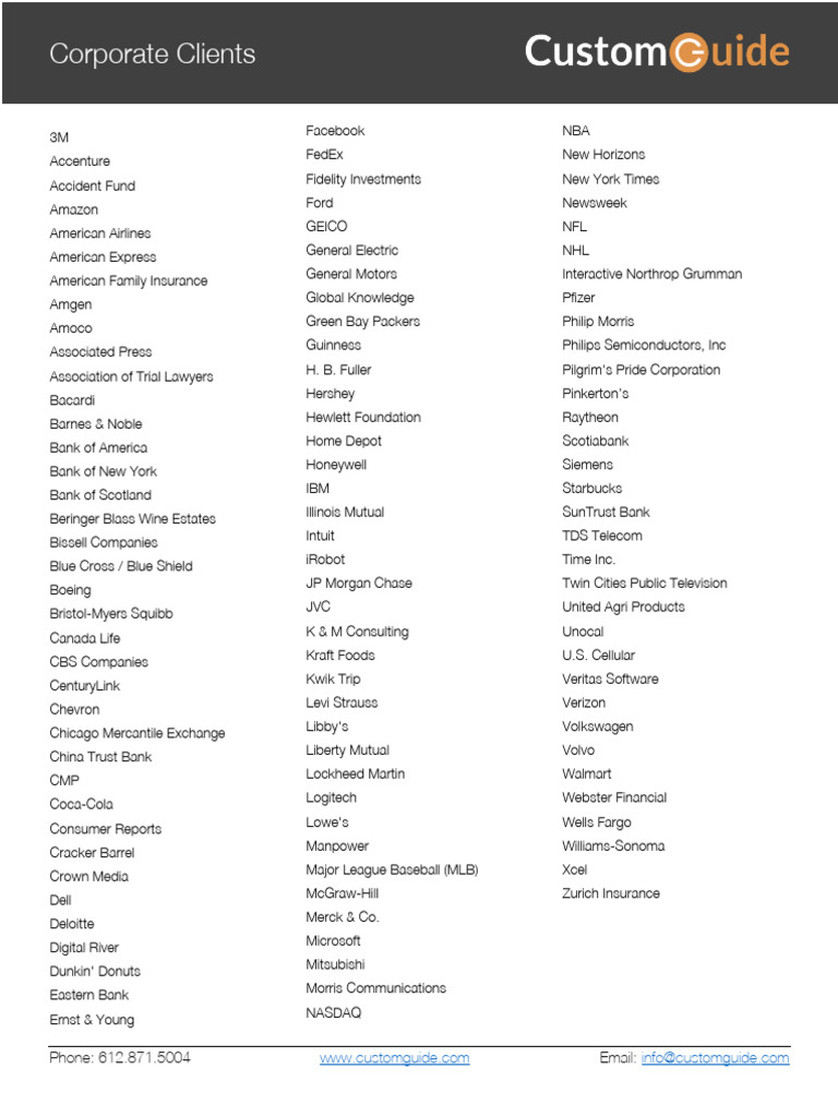 Customguide Clients | PDF