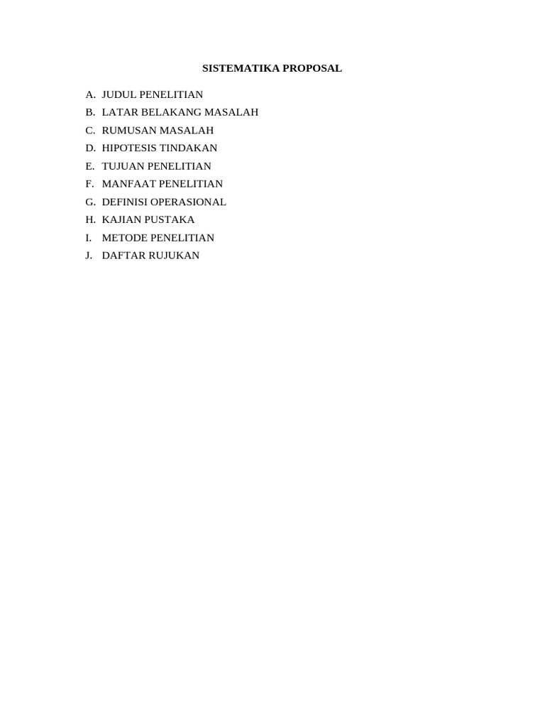 Sistematika Proposal | PDF