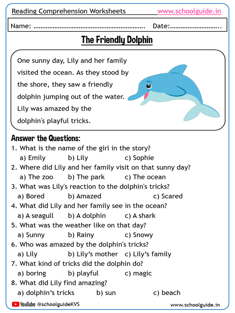 Reading Comprehension Worksheet 8 | PDF | Language Arts & Discipline