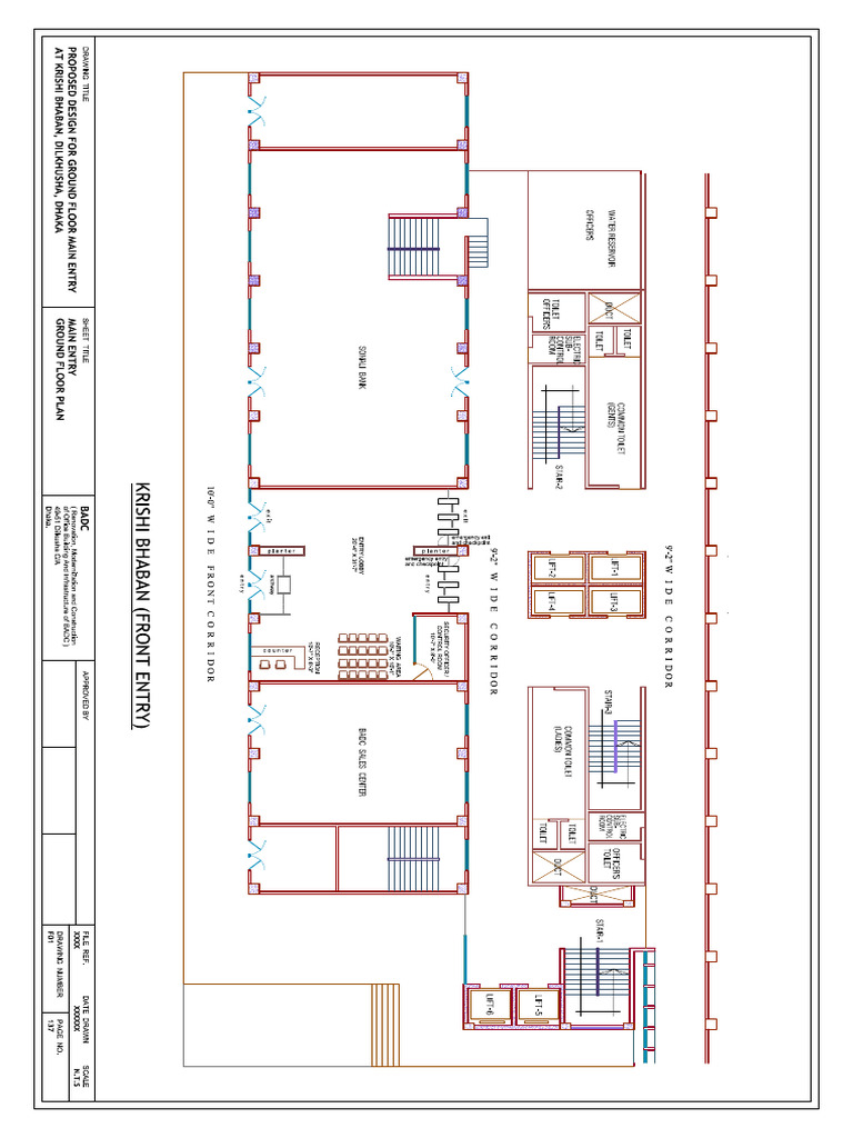 Krishi Bhaban - Main Entry (Plan Layout) | PDF