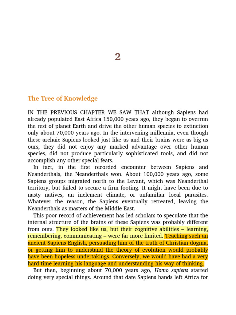 Sapiens - Tree of Knowledge | PDF