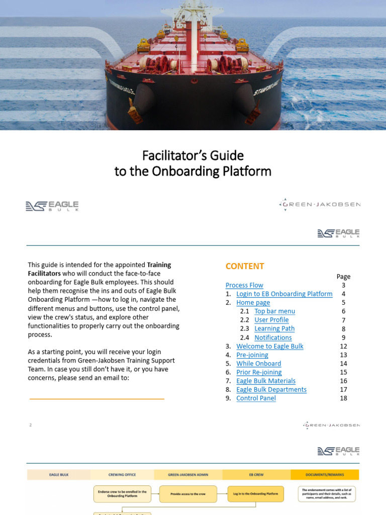 Appendix 22 - Facilitator's Guide - Eagle Bulk Onboarding Platform | PDF