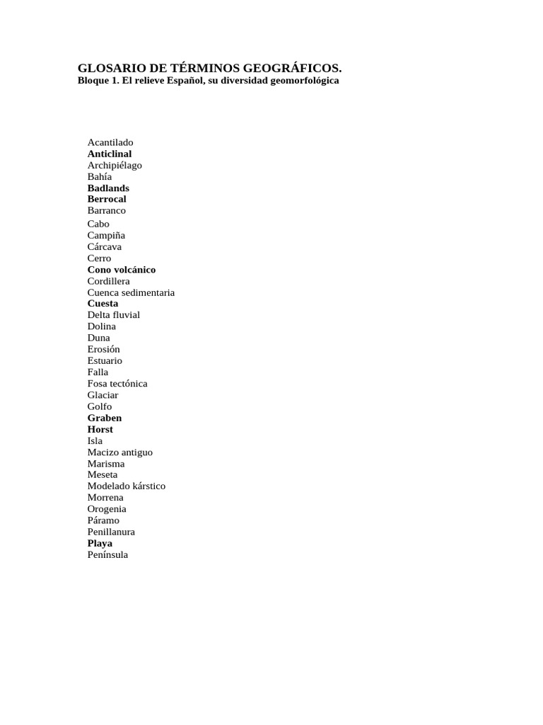 Glosario de Términos Geográficos.1 2 | PDF