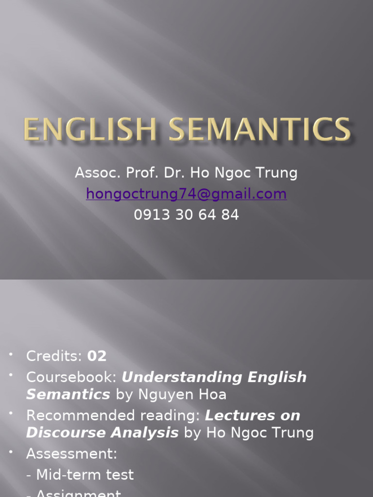 Semantics - Chapter1 - PG | PDF
