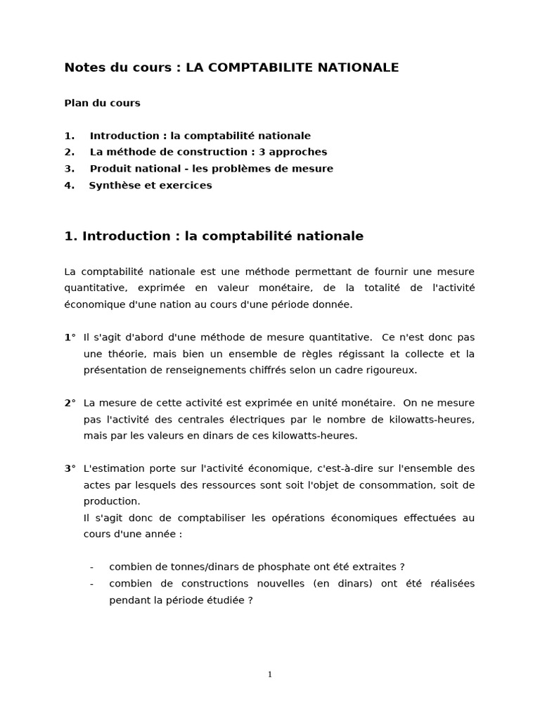 Compta Nationale | PDF