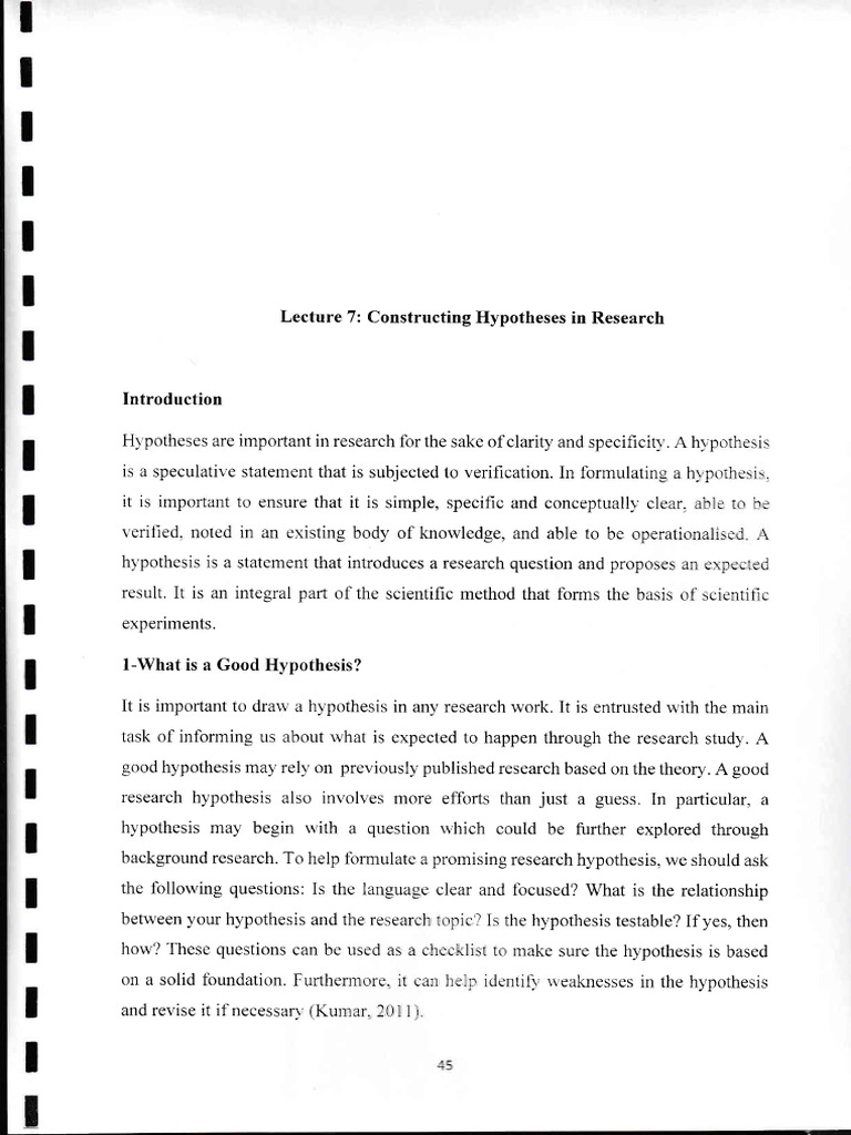Constructing Hypotheses in Research | PDF