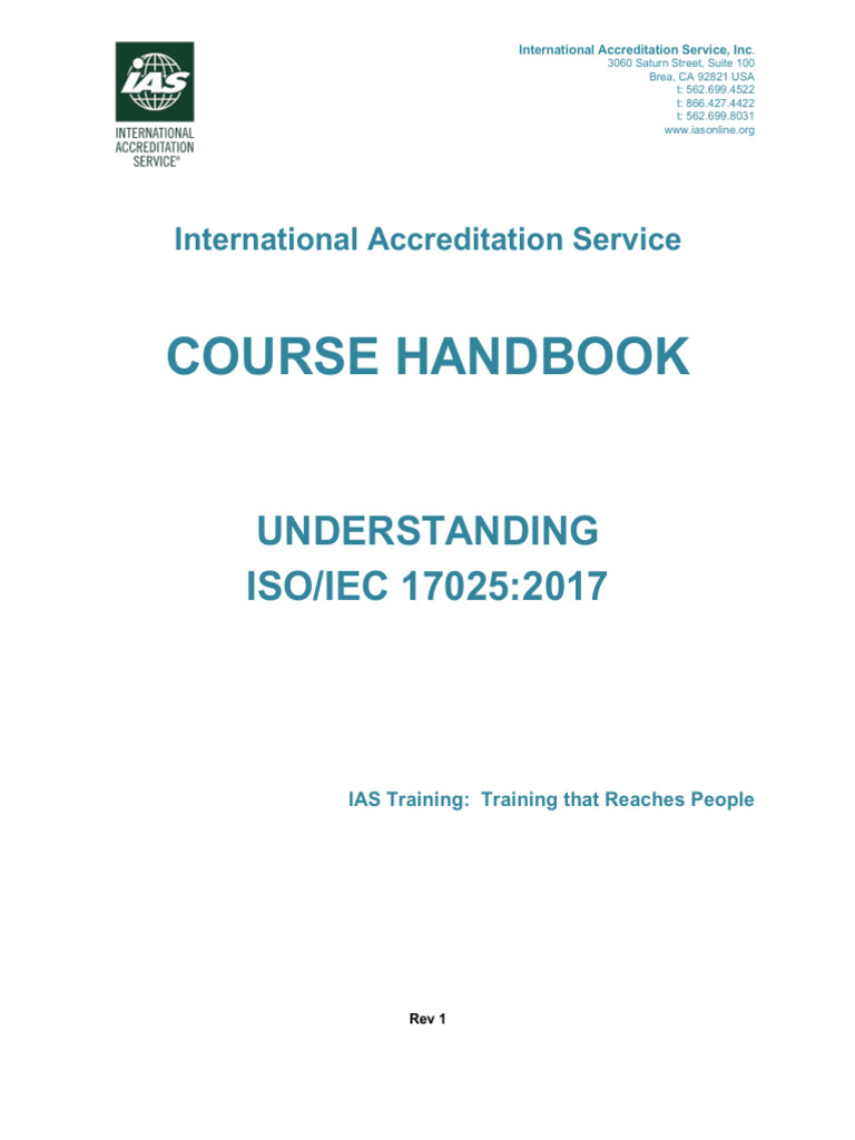 Understanding 17025 Course Handbook | PDF