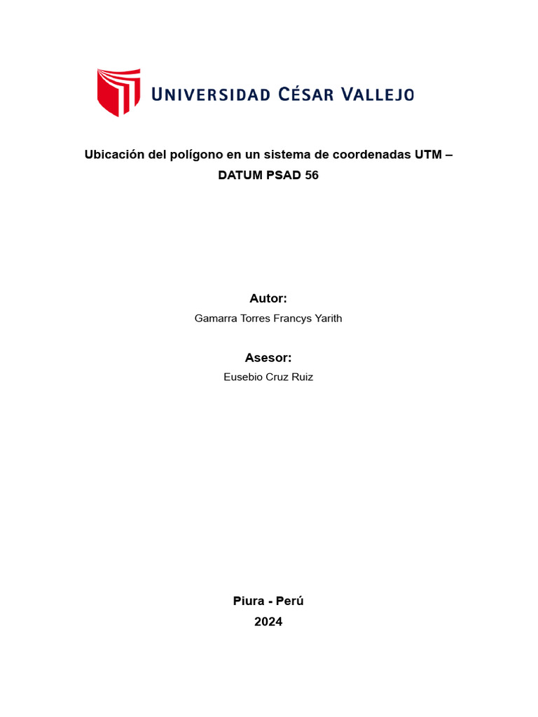 Ubicación Del Polígono en Un Sistema de Coordenadas UTM - DATUM PSAD 56 | PDF