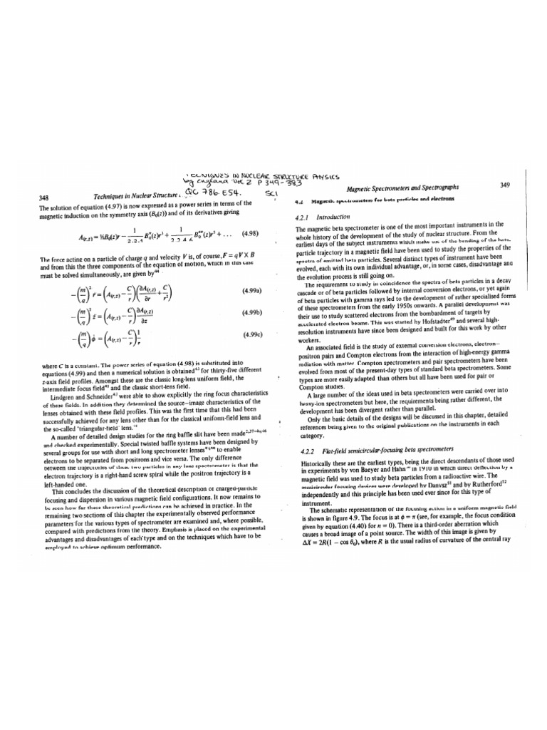 England Sec 4 2 Magnetic Spectrometers For Beta Particles | PDF