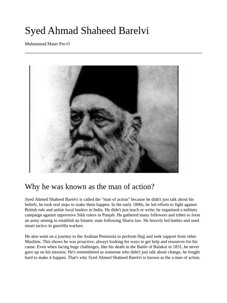 Syed Ahmad Shaheed Barelvi by Maier | PDF