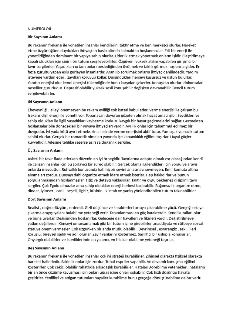 NUMEROLOJİ | PDF
