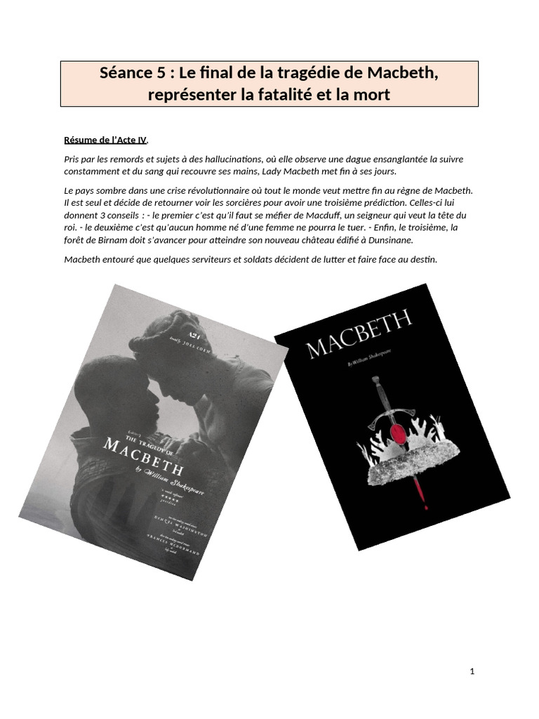 Séance 5 Macbeth Final | PDF