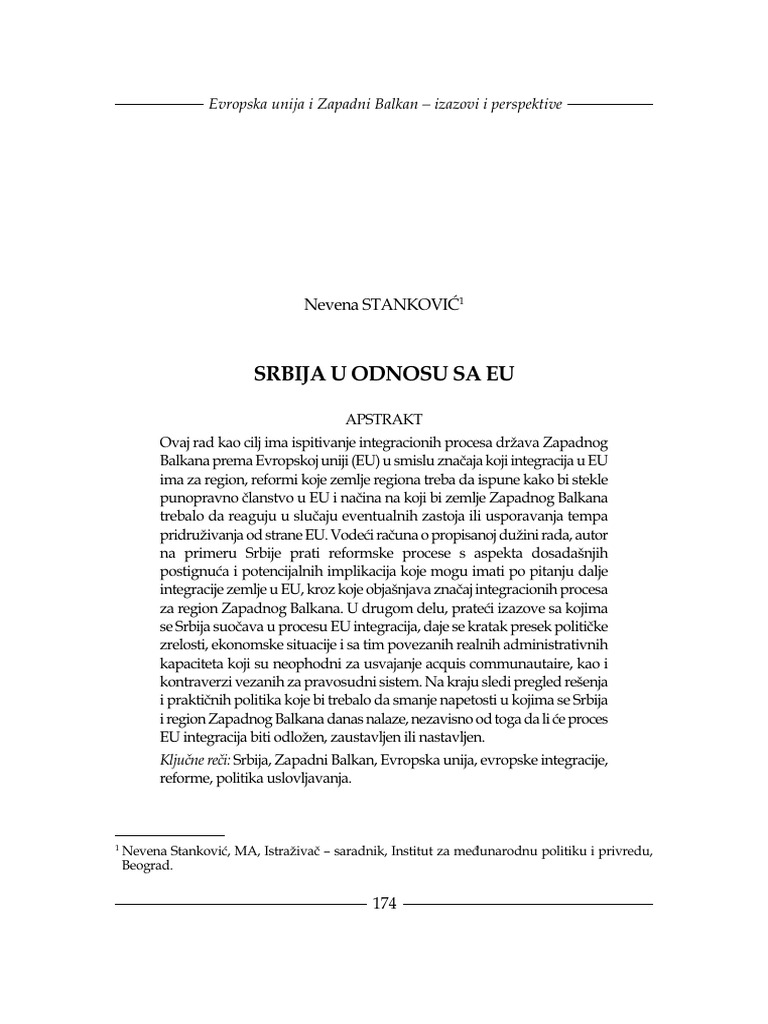 EU I Z. Balkan Izazovi I Perspektive-N.prolovic0 | PDF