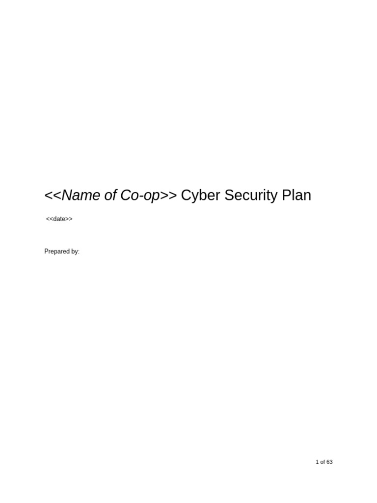 Cyber Security Plan Template | PDF