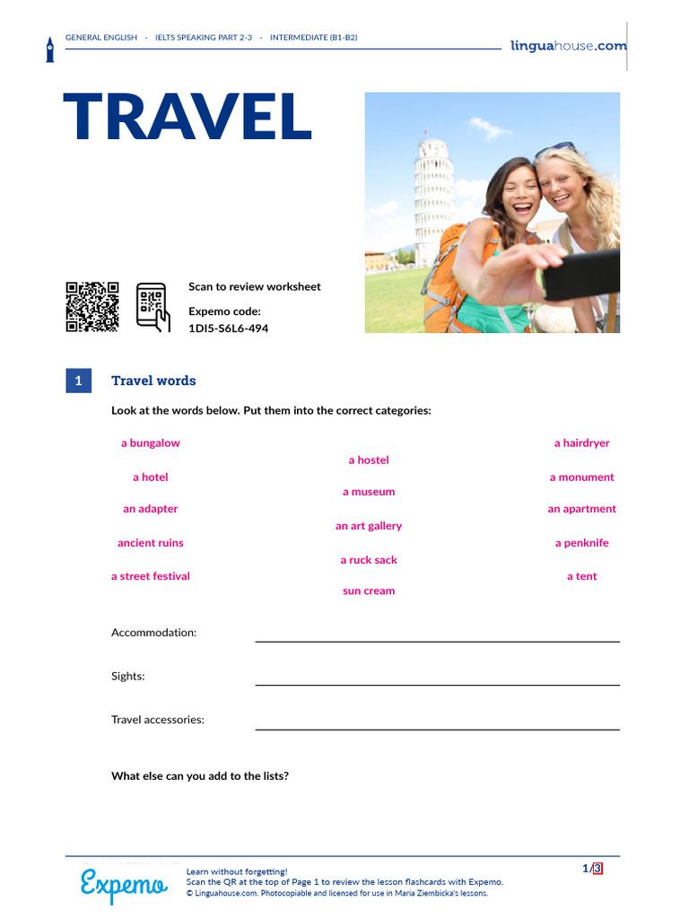 Travel British English Student B1 B2 | PDF