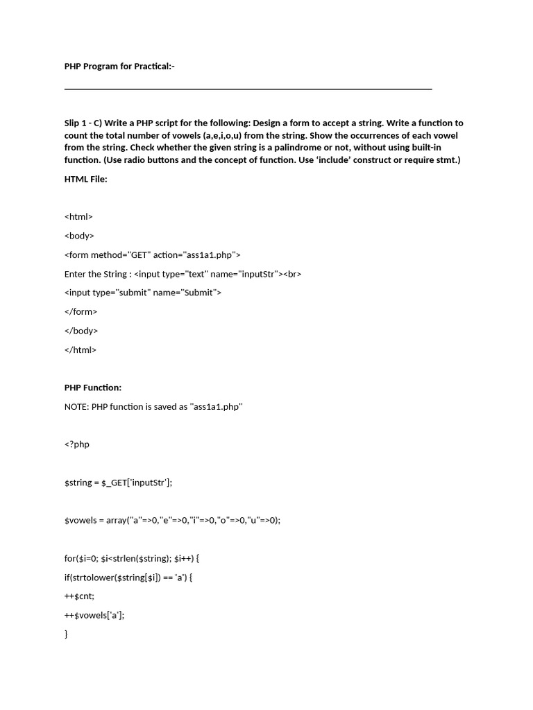 PHP Program For Practical | PDF | Php | Area