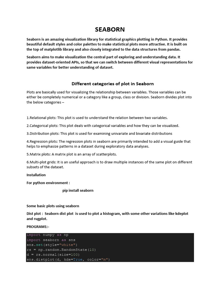 Visualization with seaborn | PDF
