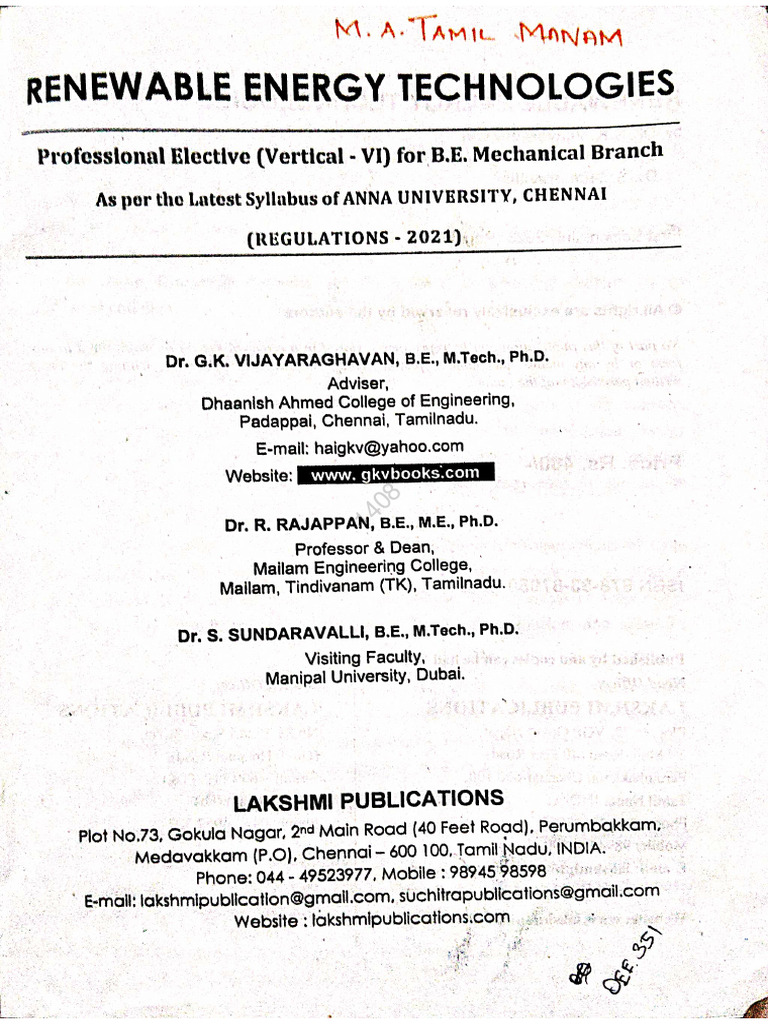 Renewable Energy Technology | PDF