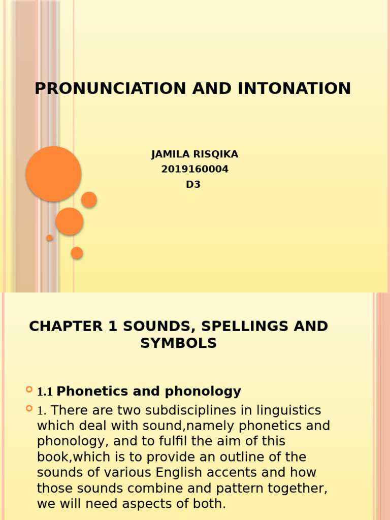Pronunciation and Intonation | PDF