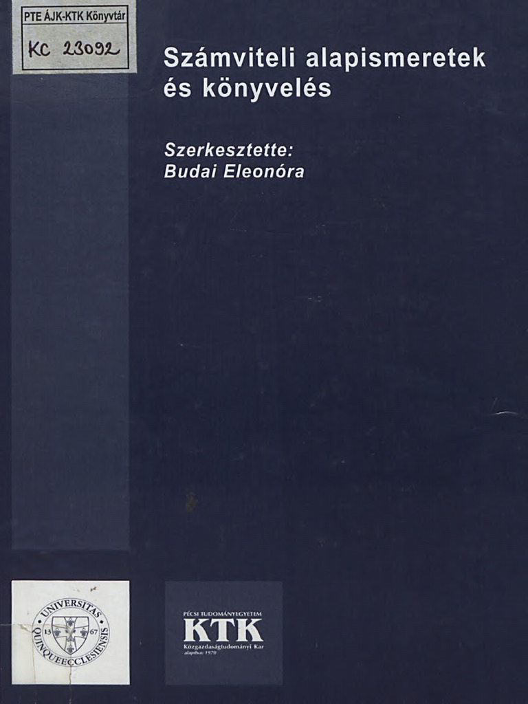 Budai Eleonora Szamviteli Alapismeretek Es Konyveles 2007 | PDF